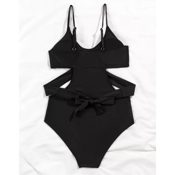 Swim | Monokini Bandage Wrap Cut Out Back Tie Swim Black Tank Womens ...